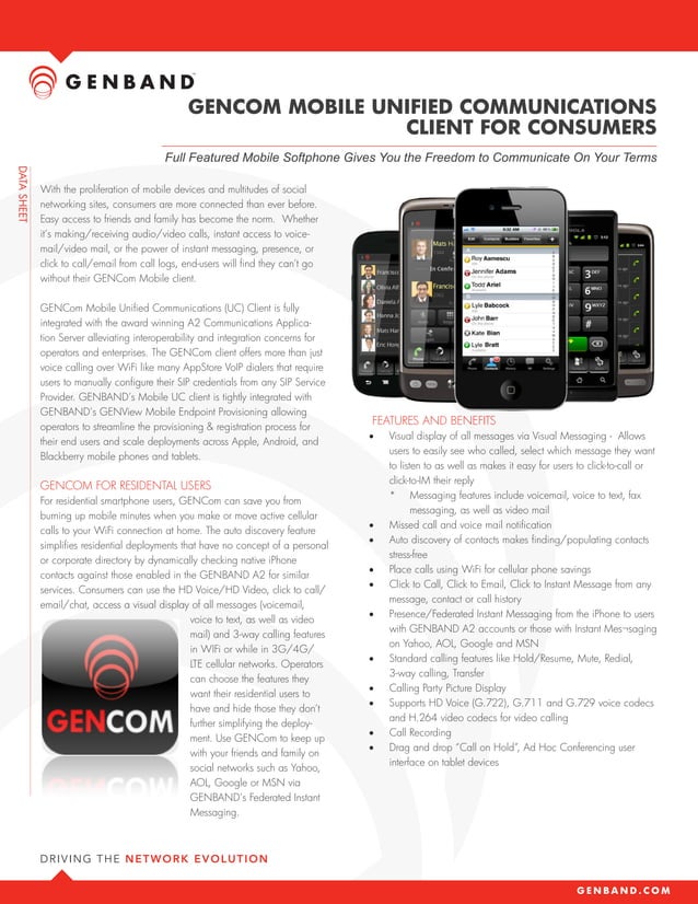 GENCom Unified Communications datasheet | PDF