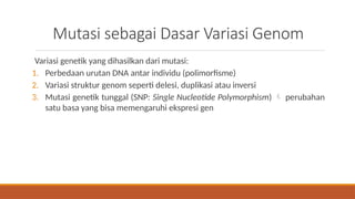 Gen dan Genom sebagai Dasar Bioteknologi | PPTX