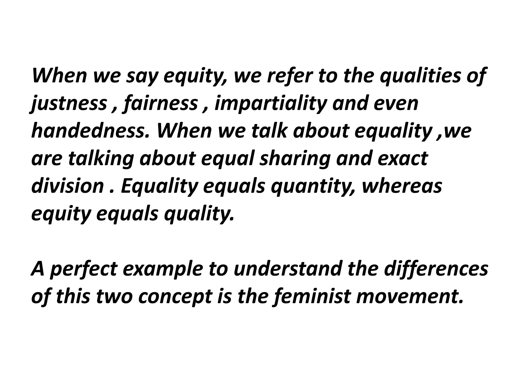 Gender : Equity vs Equality | PPTX