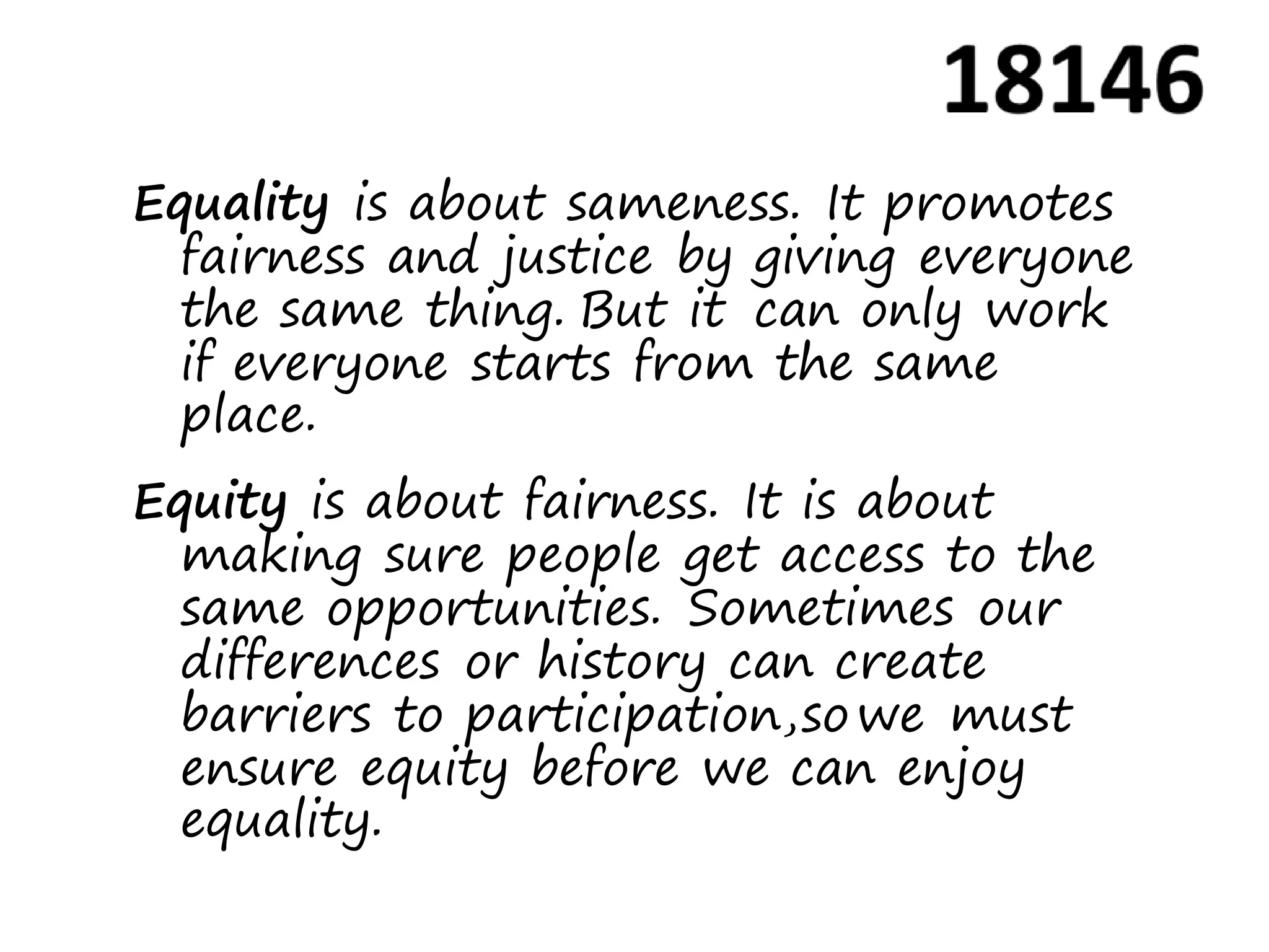 Gender : Equity vs Equality | PPTX