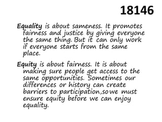 Gender : Equity vs Equality | PPTX