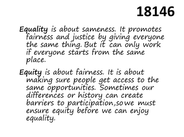 Gender : Equity vs Equality | PPTX