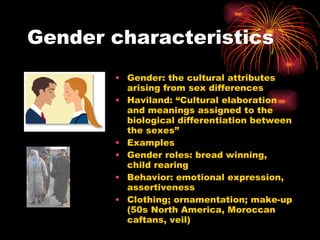 Characteristics Examples Of Gender