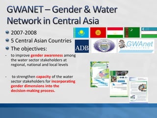 Gender and Water Network in Central Asia (IWC5 Presentation) | PPT