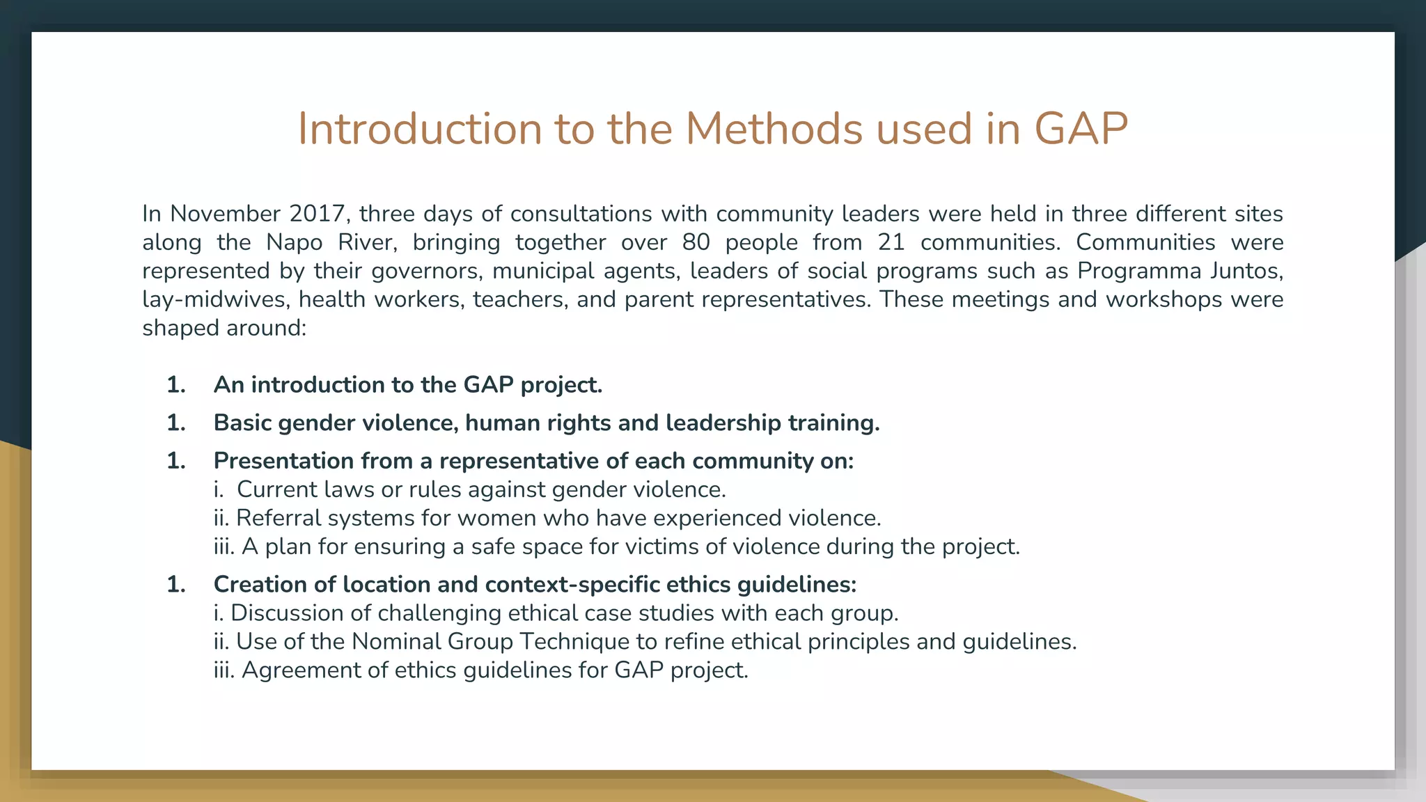 Gender-based violence prevention in the Amazon of Peru (The GAP Project ...