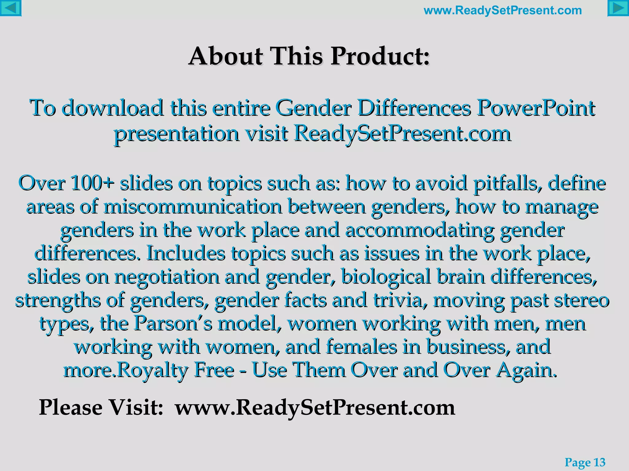GENDER DIFFERENCES POWERPOINT | PPT
