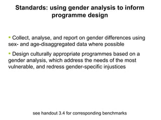 Gender in programme planning and implementation: Programme quality ...