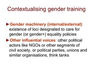 Gender mainstreaming requires training (IWC5 Presentation) | PPT