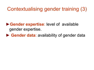 Gender mainstreaming requires training (IWC5 Presentation) | PPT