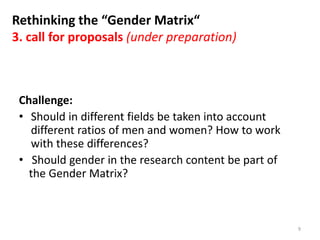 GEECCO PROJECT_Gender matrix ZETA programme. | PPT