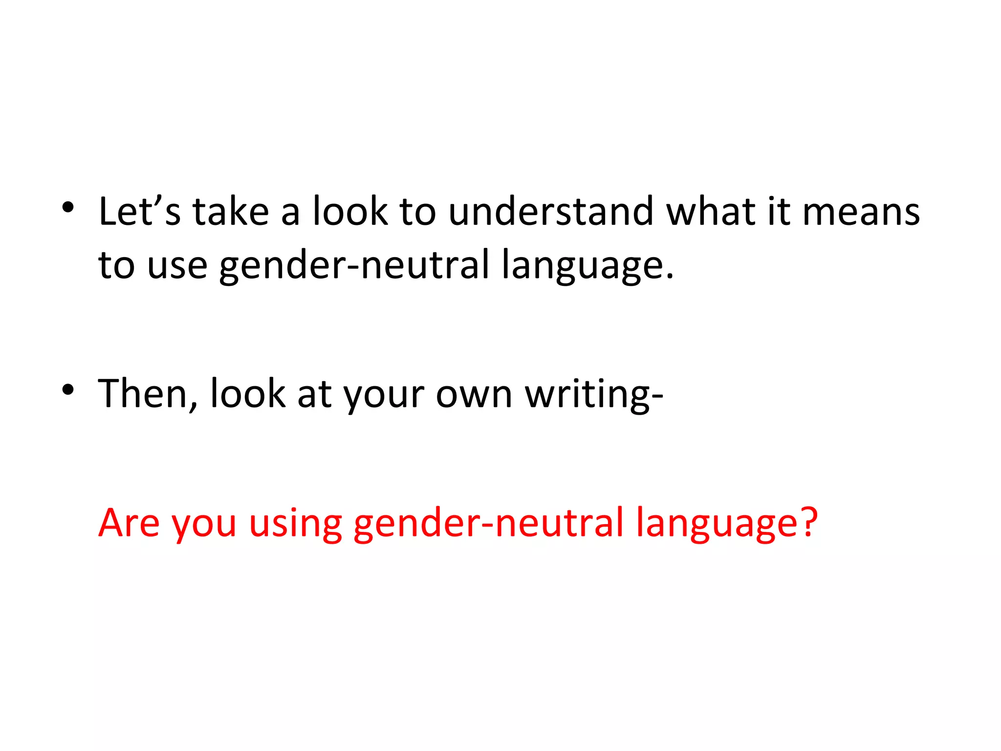 Gender-neutral Language | PPT
