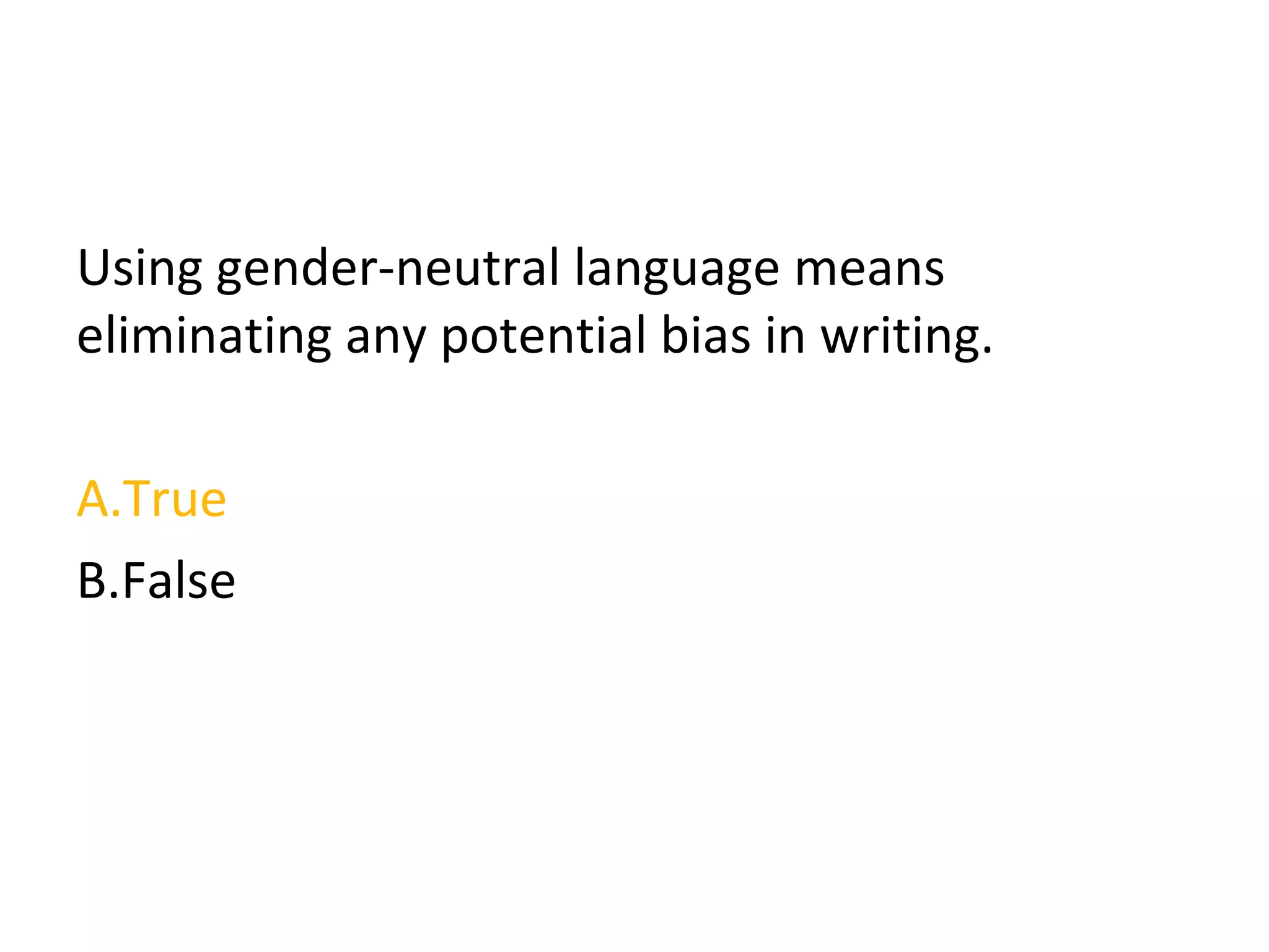 Gender-neutral Language | PPT