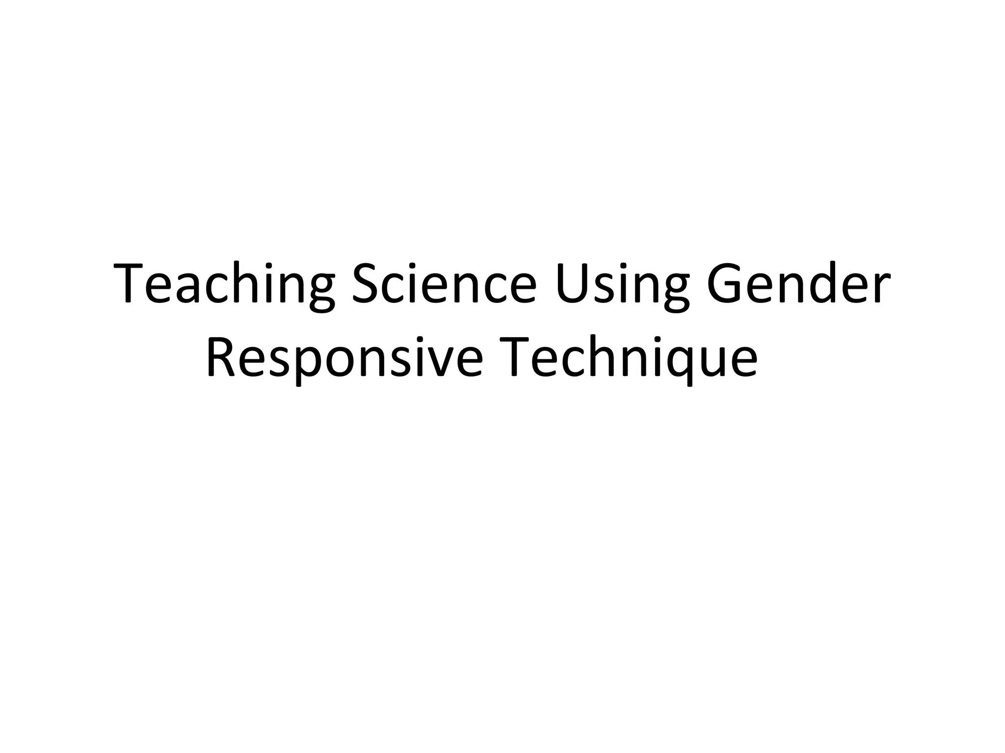 Gender Responsive Pedagogy ( G R P) | PPT