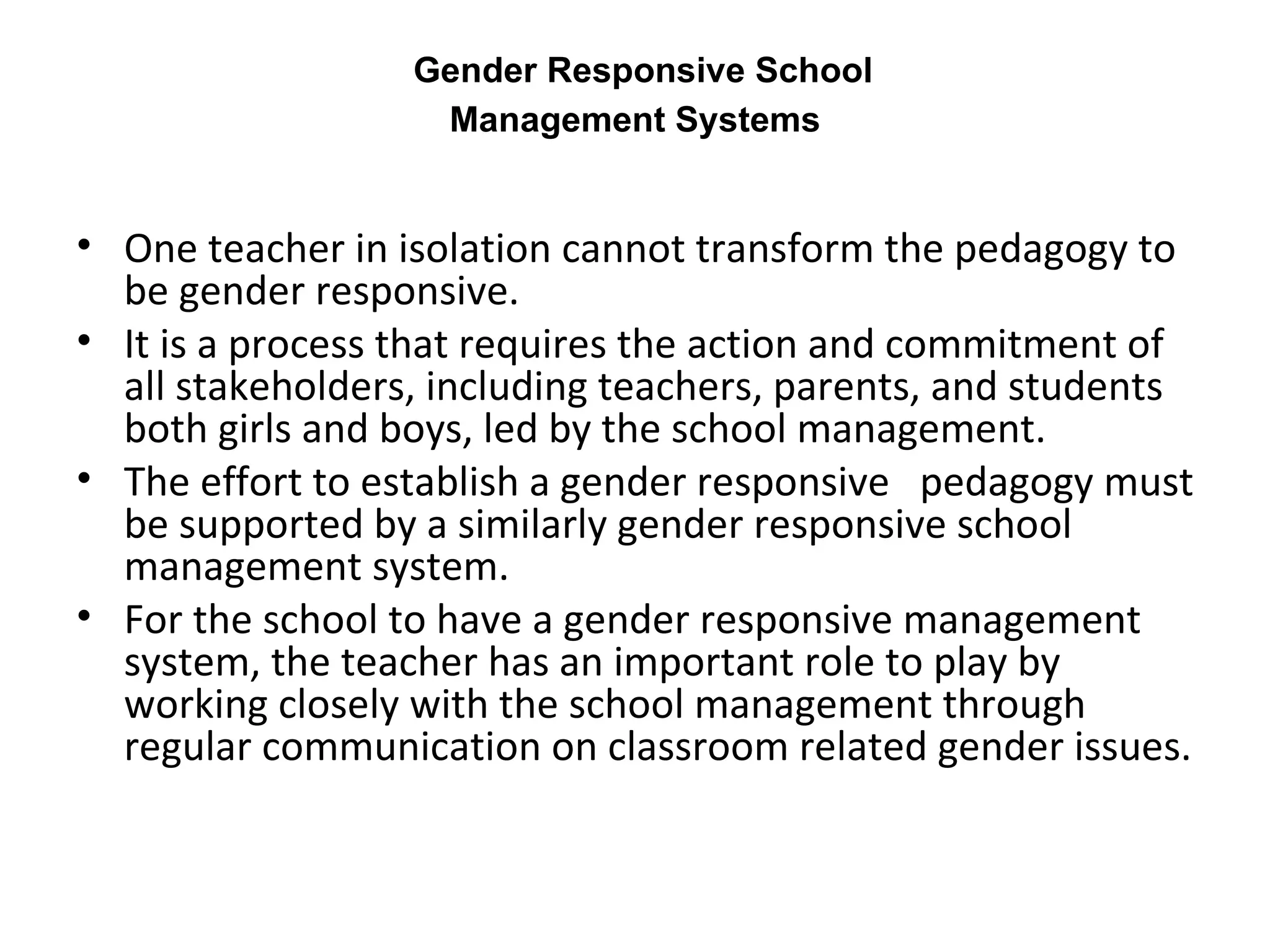 Gender Responsive Pedagogy ( G R P) | PPT