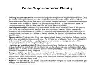 Gender Responsive Pedagogy ( G R P) | PPT