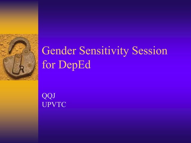 Gender--Sensitivity--Session--DepEdu.ppt | Debated Sensitive Social ...