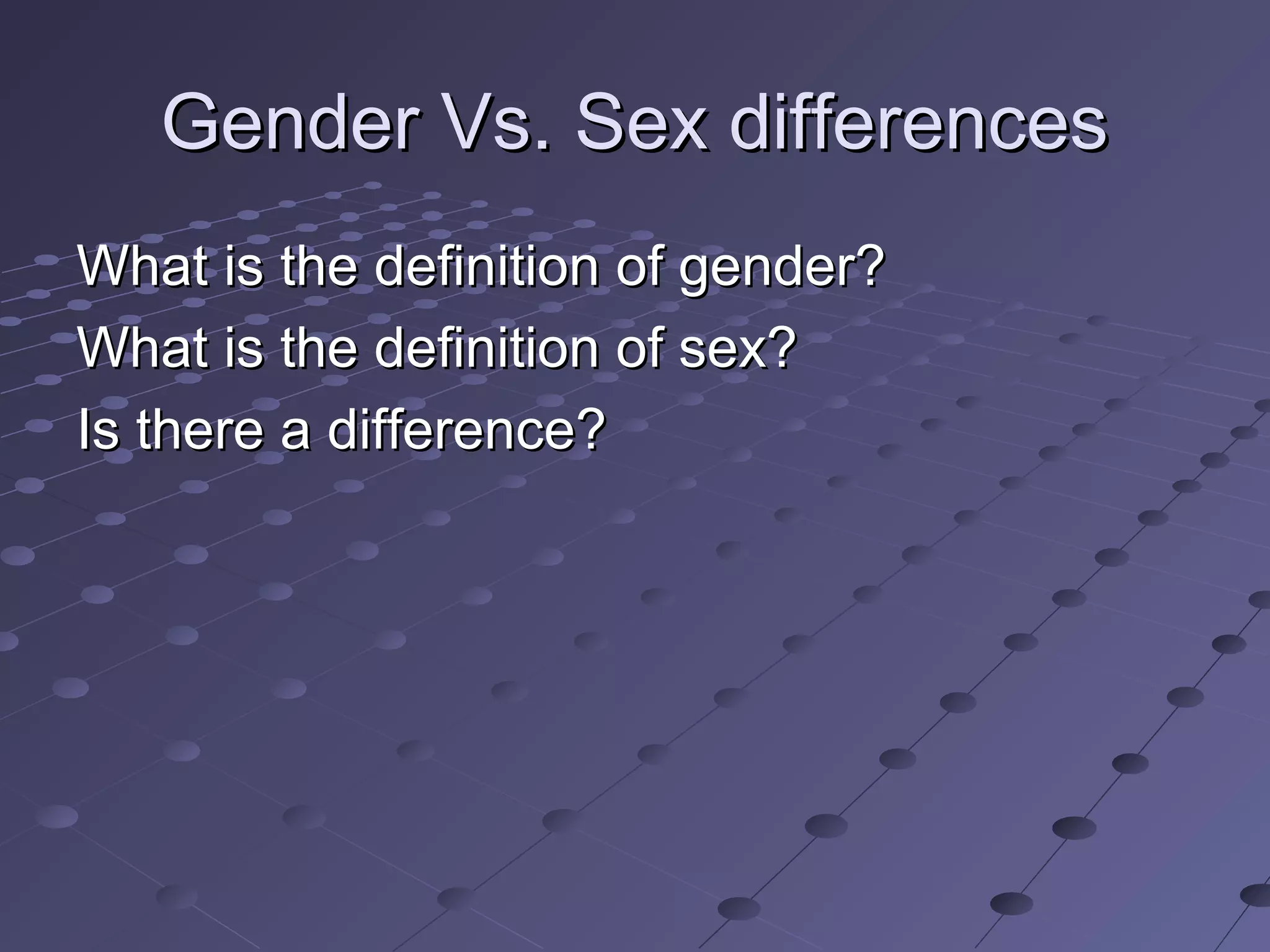 Gender and Sex | PPT