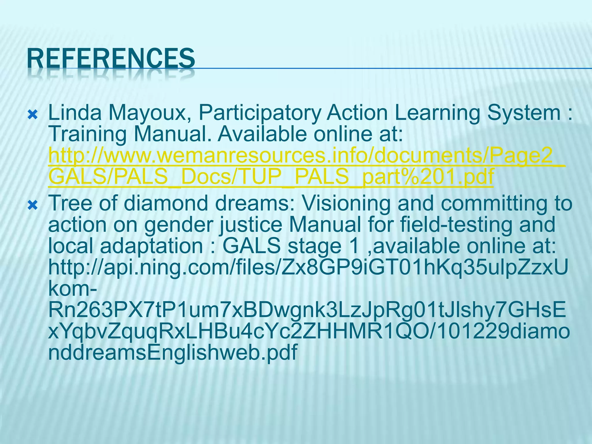 Gender Action Learning System | PPTX