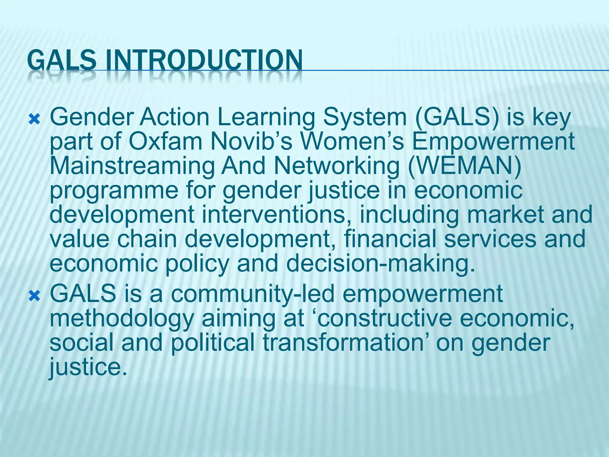 Gender Action Learning System | PPTX