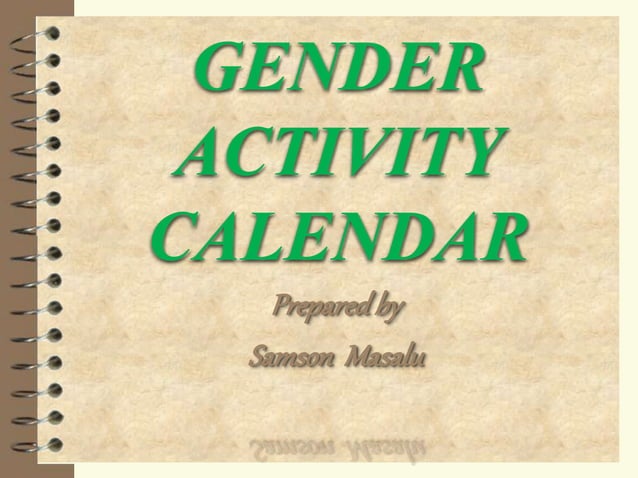 Gender activity calendar | PPTX