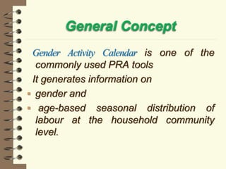 Gender activity calendar | PPTX