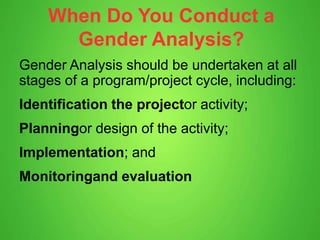Gender analysis Survey | PPTX