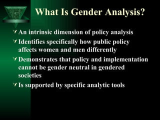 Gender Analysis Framework & Planning (B.R. Siwal) | PPT