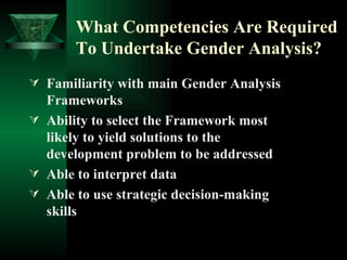 Gender Analysis Framework & Planning (B.R. Siwal) | PPT