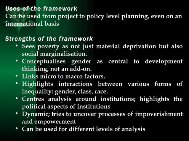 Gender Analysis Framework & Planning (B.R. Siwal) | PPT