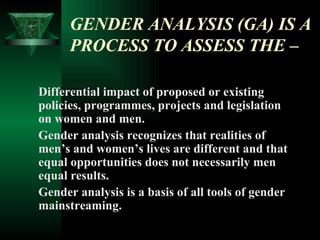 Gender Analysis Framework & Planning (B.R. Siwal) | PPT