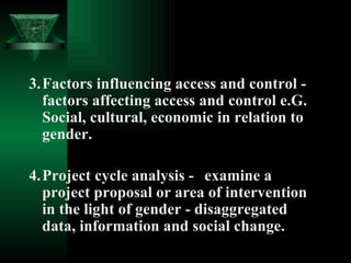 Gender Analysis Framework & Planning (B.R. Siwal) | PPT