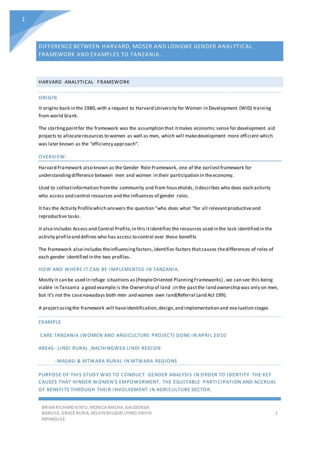 Gender analytical framework | DOCX