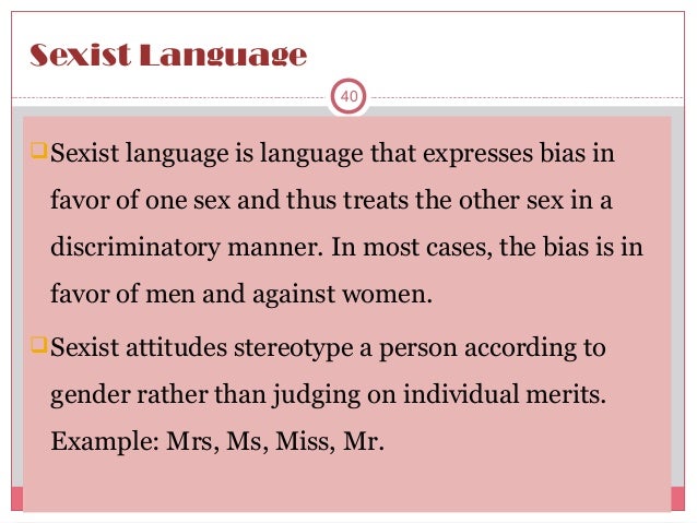 Influence Of Sex And Age On Language Use
