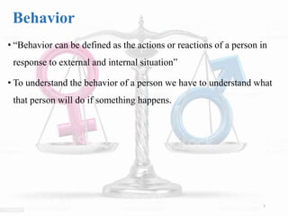 gender and behavior in psychology behavior pptx | PPTX
