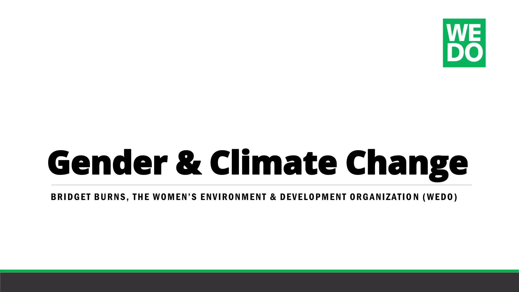 Gender and Climate Change | PDF