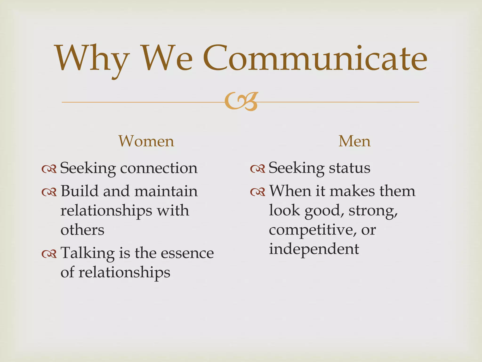 Men are from Mars, Women are from Venus: Gender and Communication | PPTX