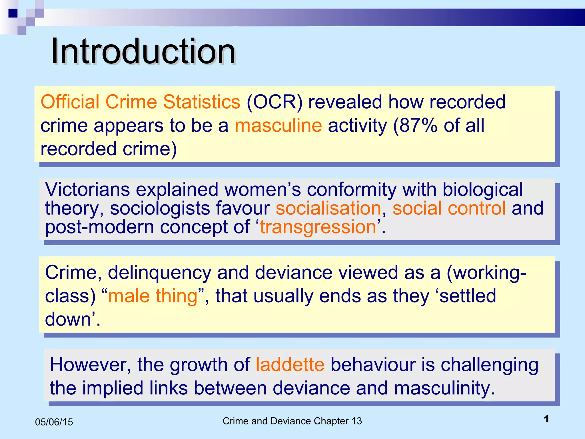 Gender and crime SOCIOLOGY | PPT