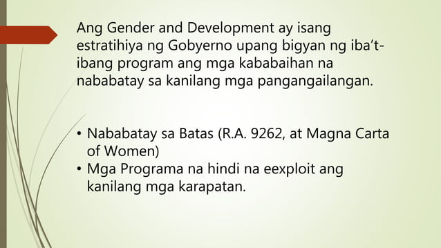 Gender and Development.pptx | Reproductive Health | Diseases and Conditions