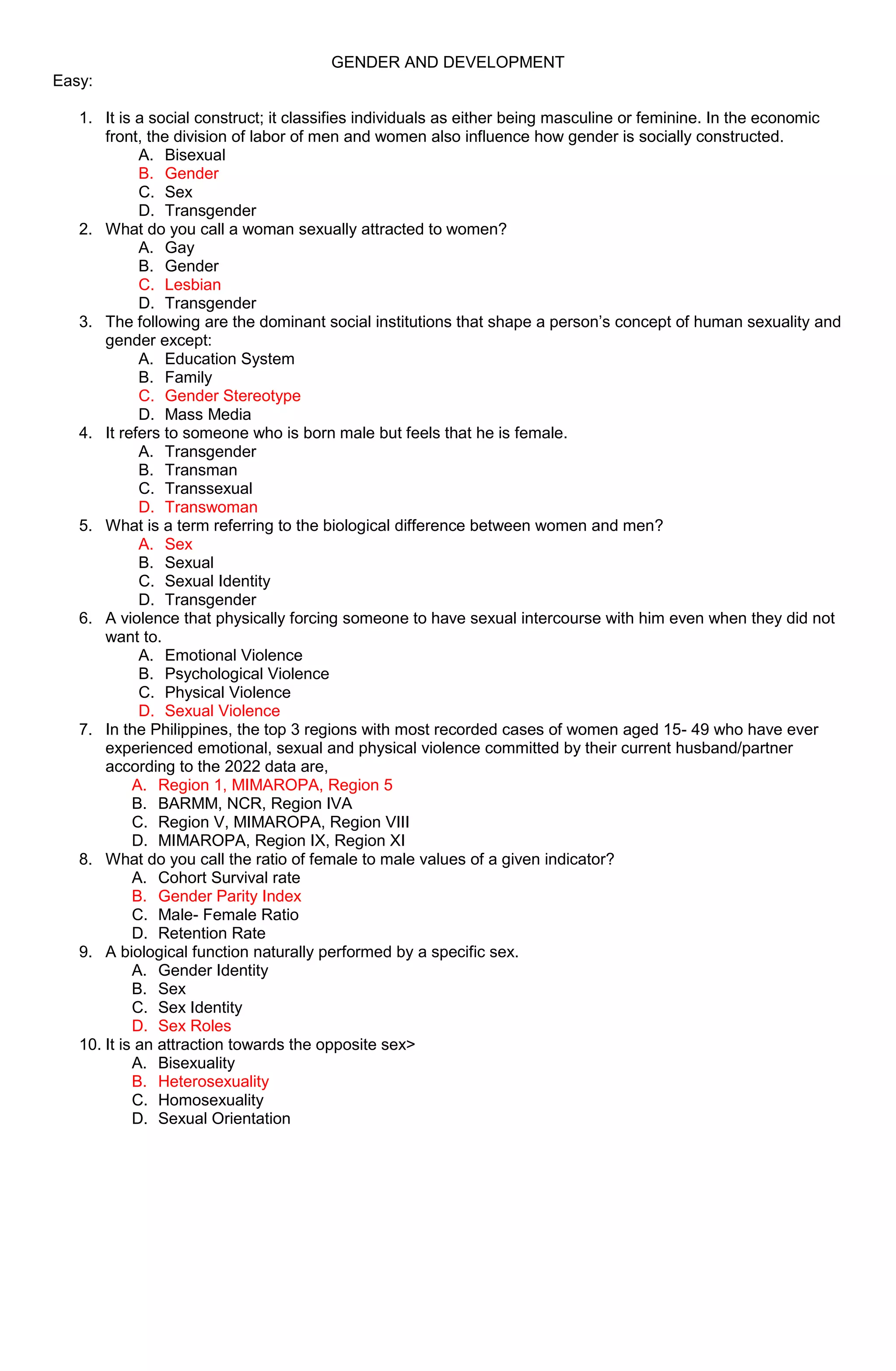 GENDER AND DEVELOPMENT. questions.docx