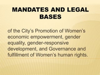 GENDER AND DEVELOPMENT in BARANGAY DEVELOPMENT | PPTX