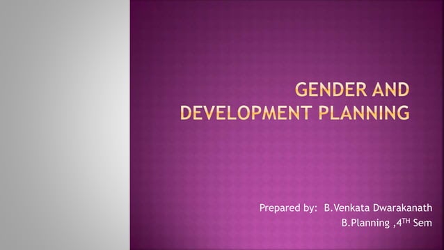 Gender and development planning | PPT