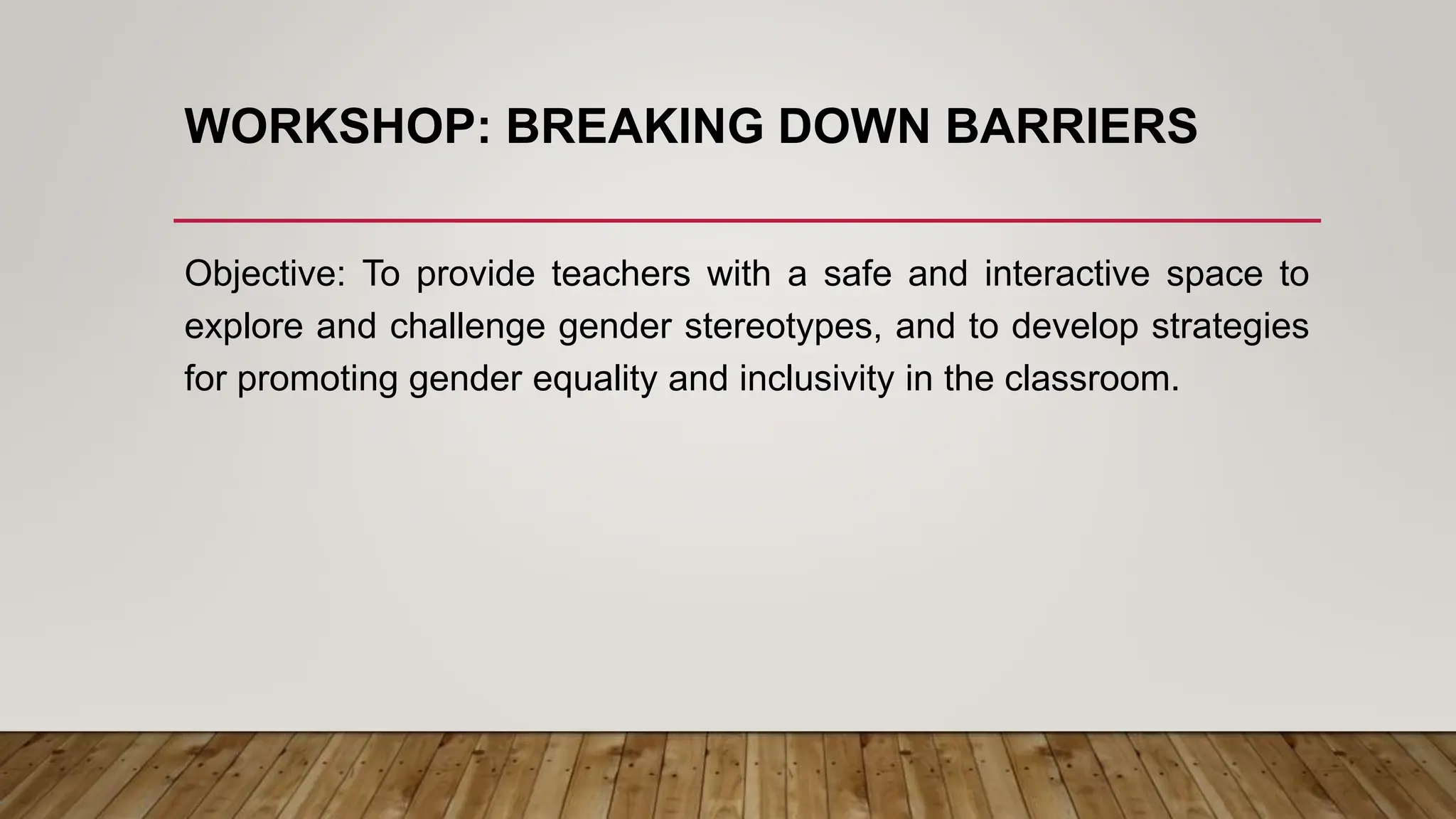 Gender and Development Workshops for Training | PPTX