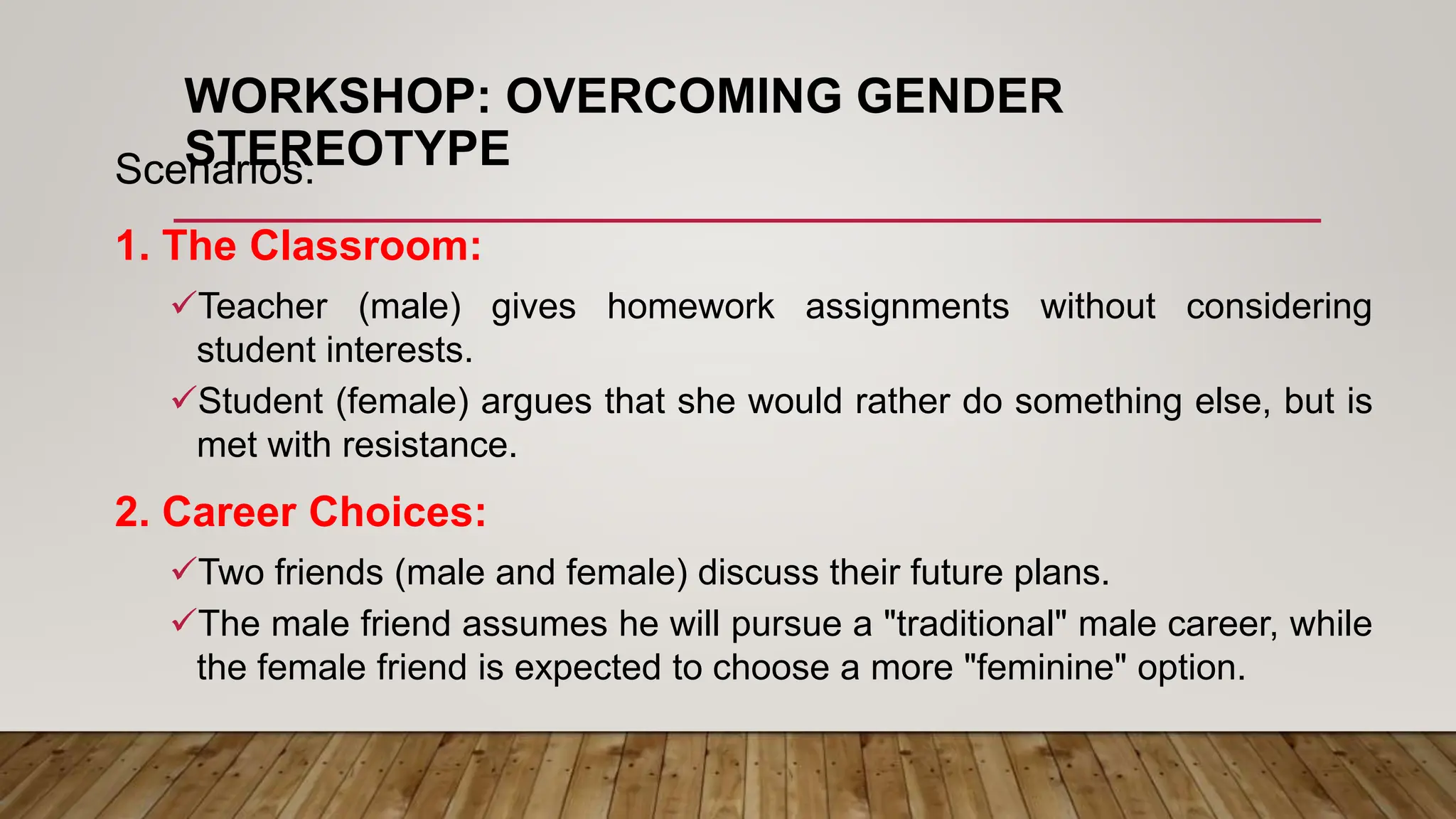 Gender and Development Workshops for Training | PPTX
