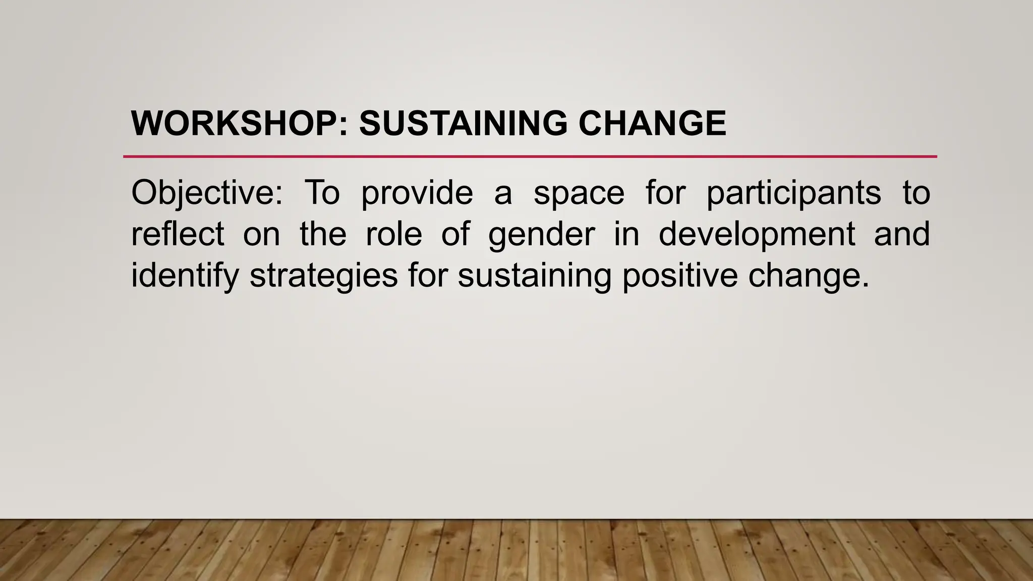 Gender and Development Workshops for Training | PPTX