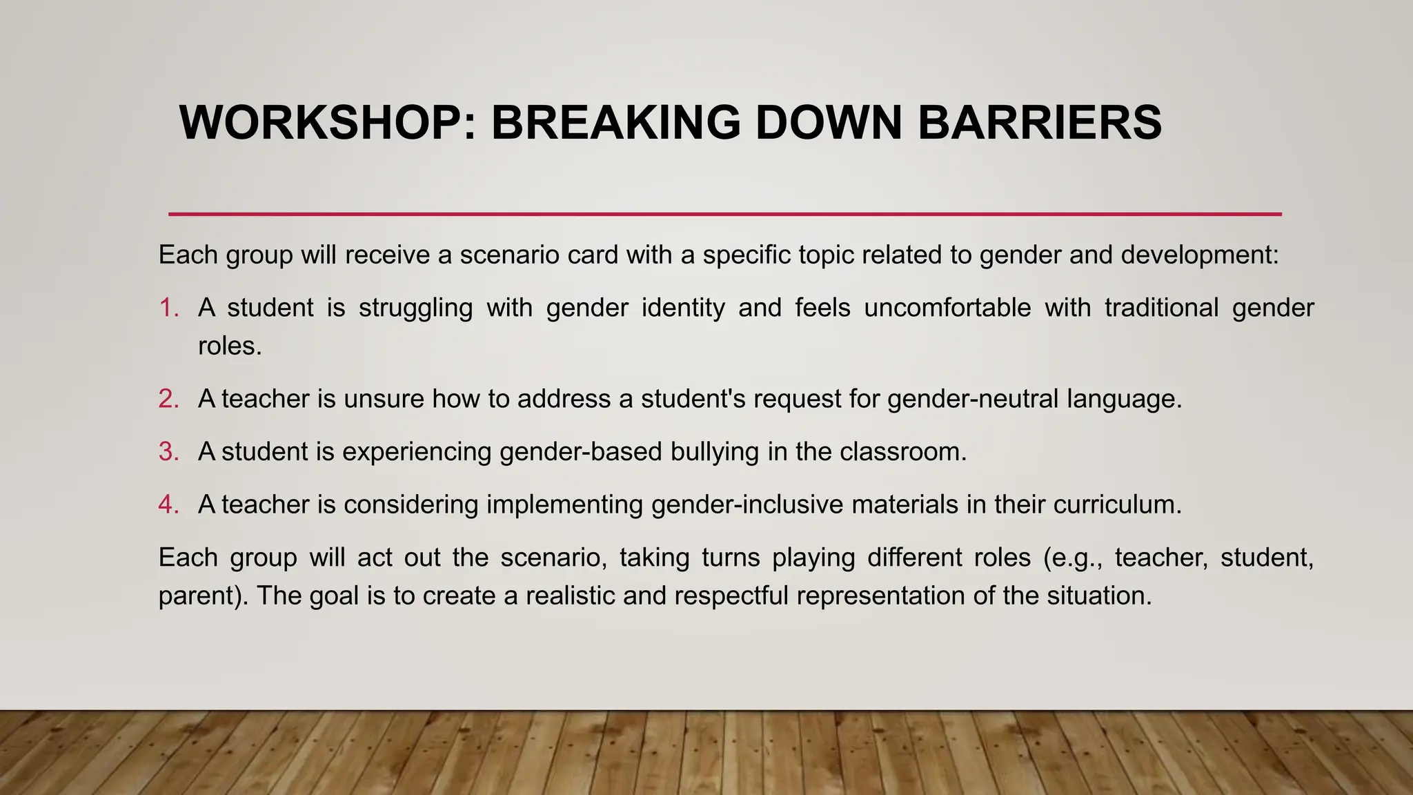 Gender and Development Workshops for Training | PPTX