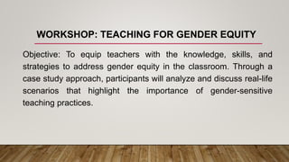 Gender and Development Workshops for Training | PPTX