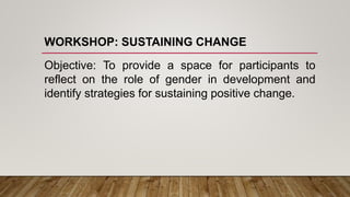 Gender and Development Workshops for Training | PPTX
