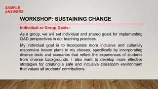 Gender and Development Workshops for Training | PPTX