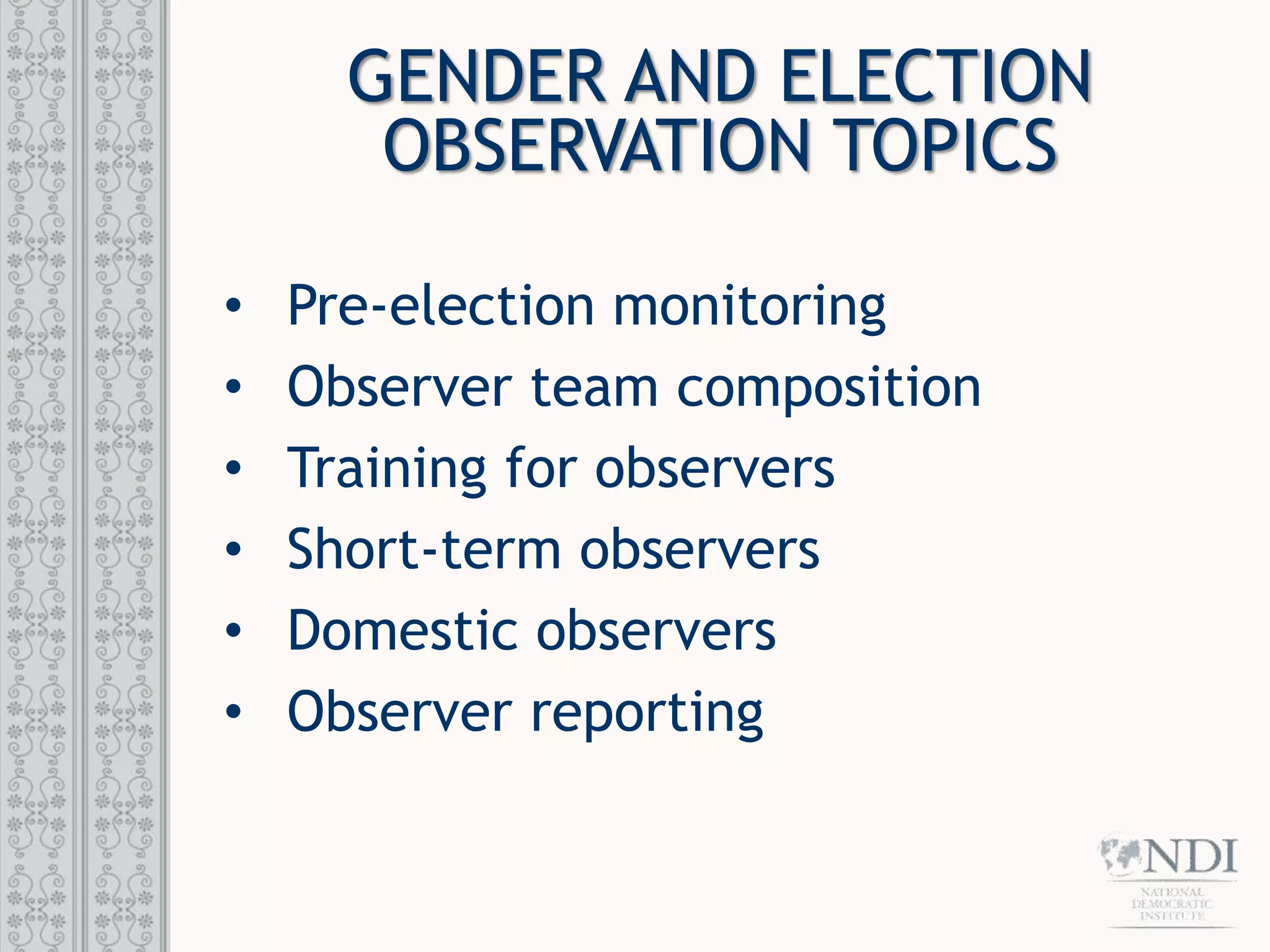 Gender and Election Observation.ppt