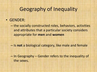 gender and geography and gender roles issues | PPT